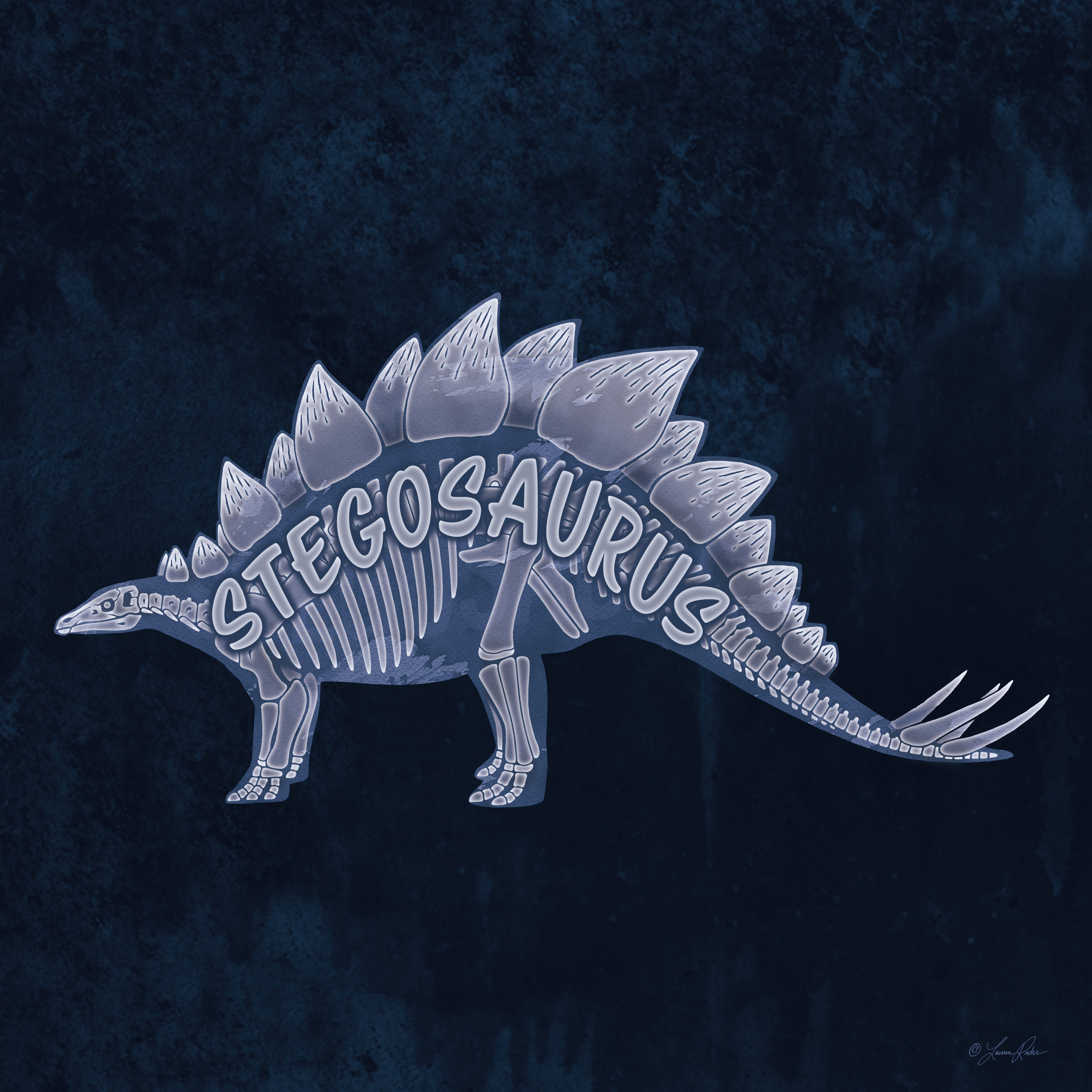 Trinx Stegosaurus On Canvas by Lauren Rader Print | Wayfair