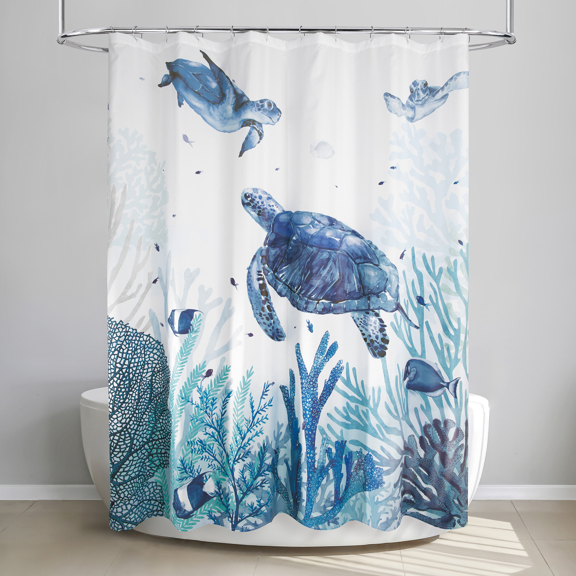 East Urban Home No Pattern And Not Solid Color Shower Curtain & Reviews ...