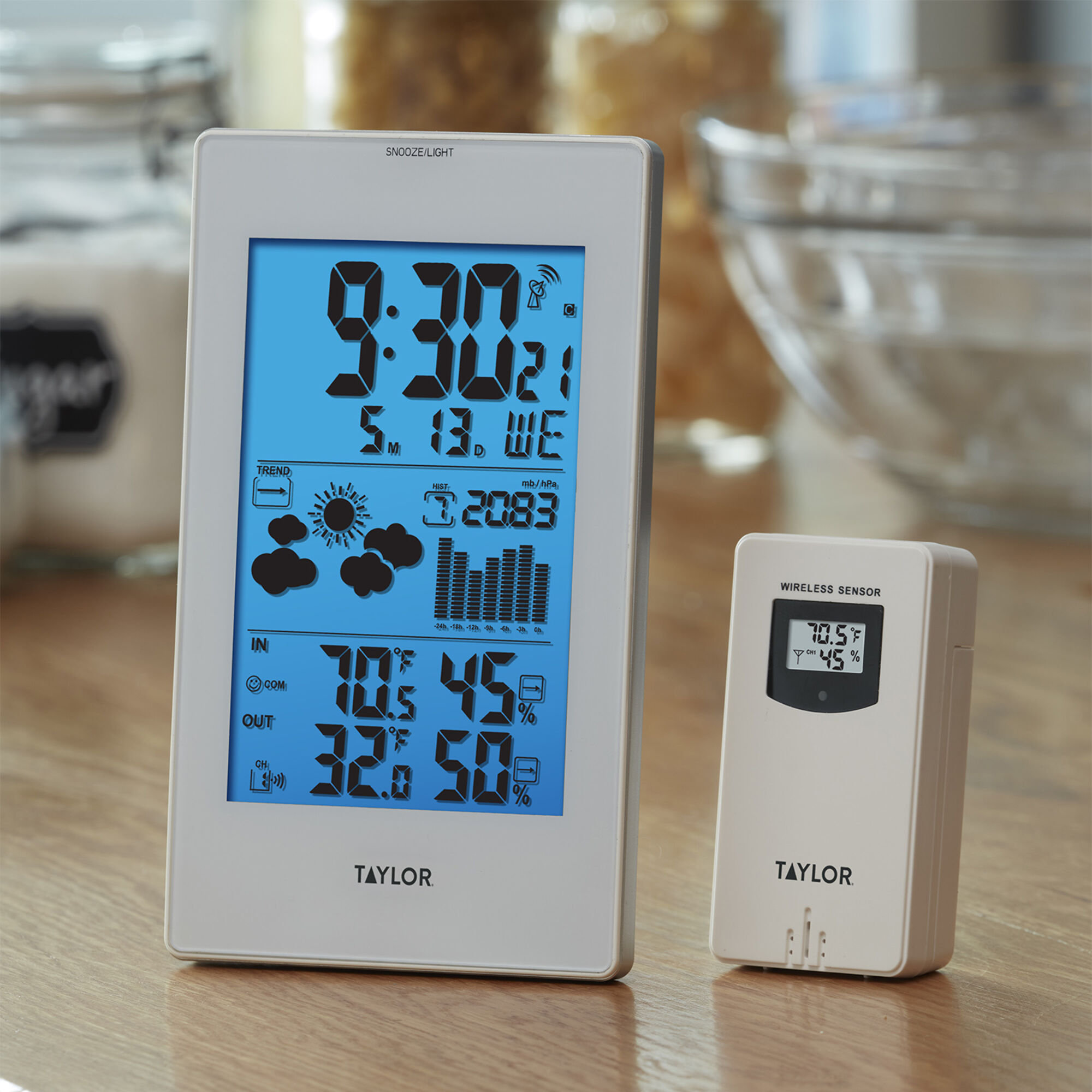 Taylor Digital Indoor/Outdoor Weather Forecaster with Wireless Remote ...