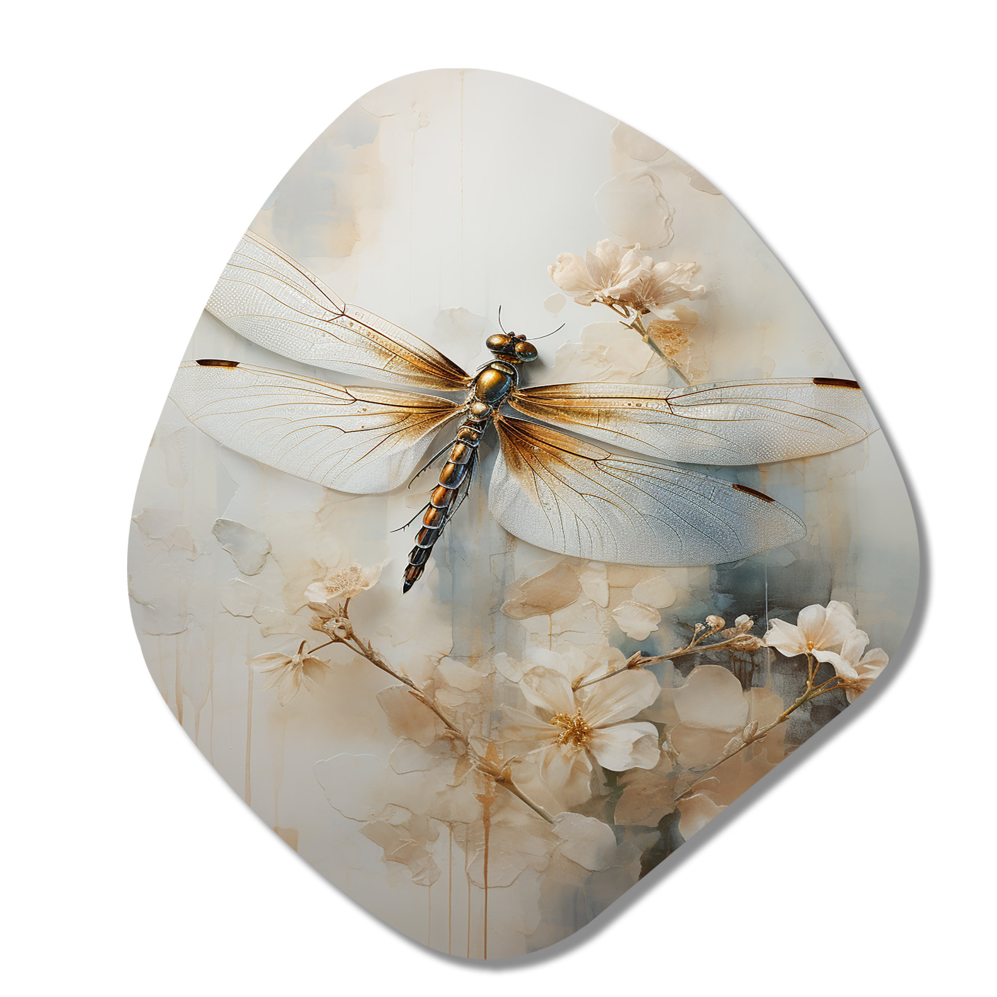 Design Art Dragonfly Delight - Dragonfly Nebula Shape Asymmetric Metal ...