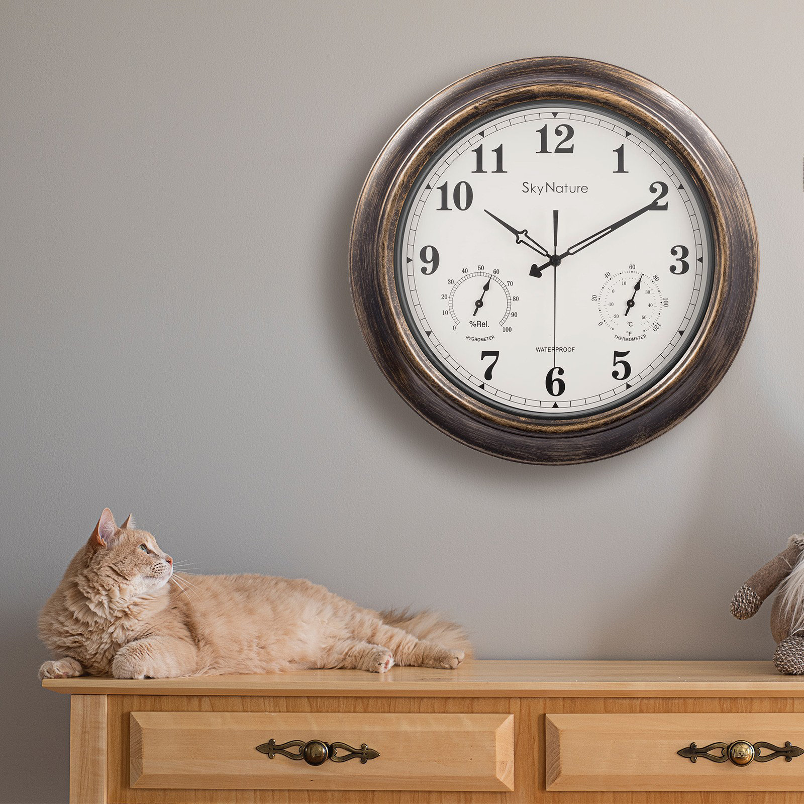 HQ-QILI Skynature Large 18 Inch Wall Clocks With Thermometer ...