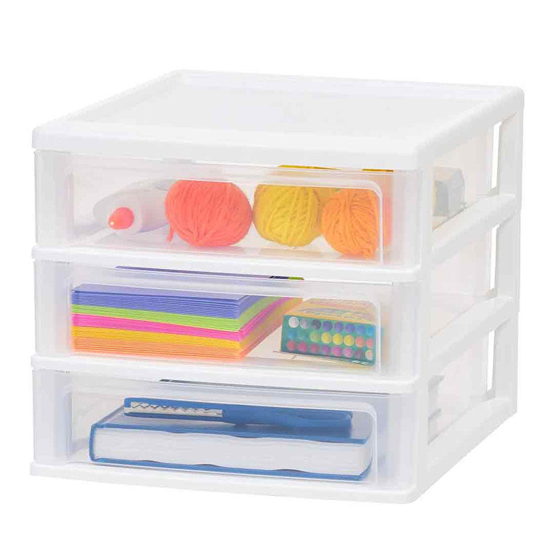 Rebrilliant Plastic Stacking Desk Top 3-Drawer Storage Organizer, 1 ...