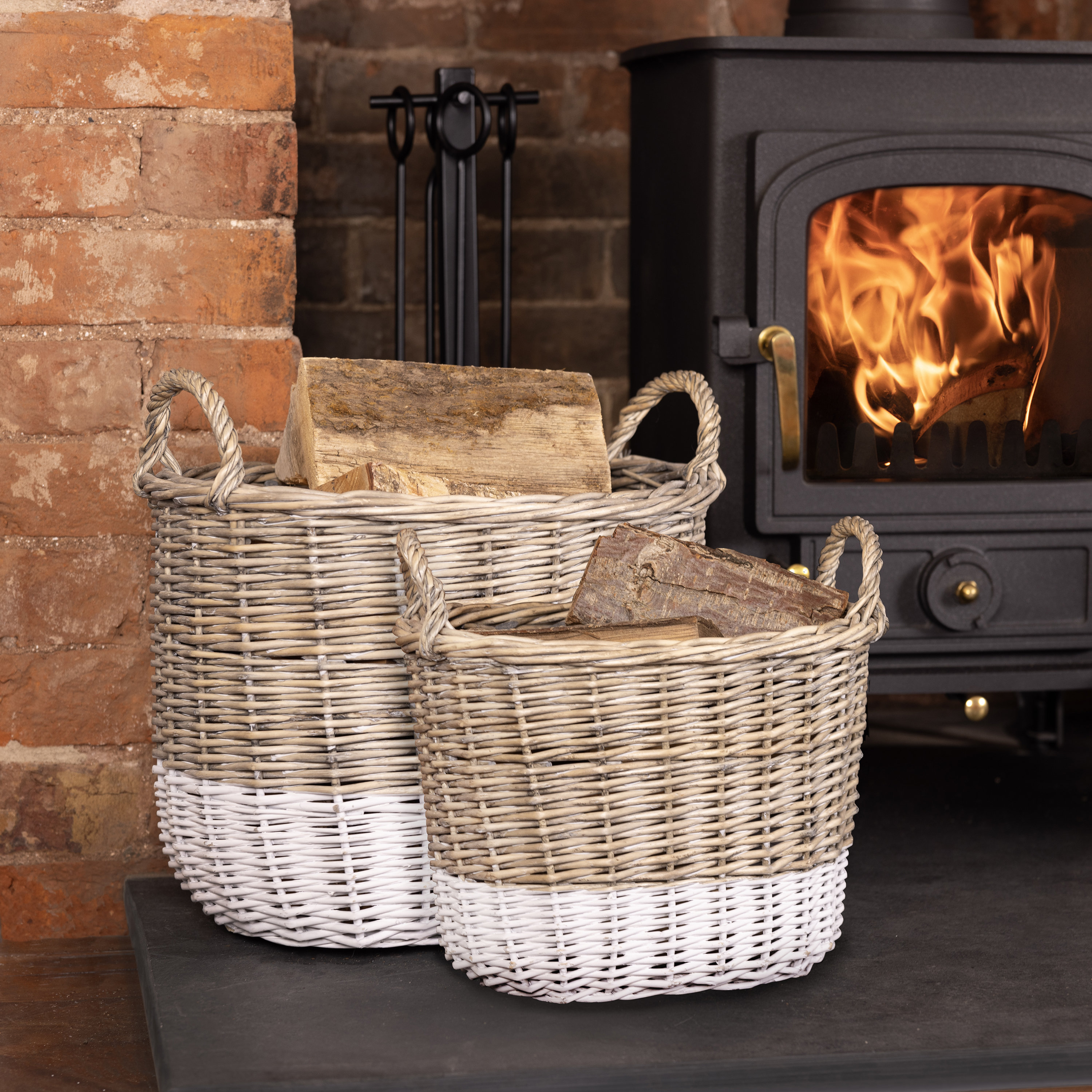 Beachcrest Home Trista Wicker Log Carrier | Wayfair.co.uk
