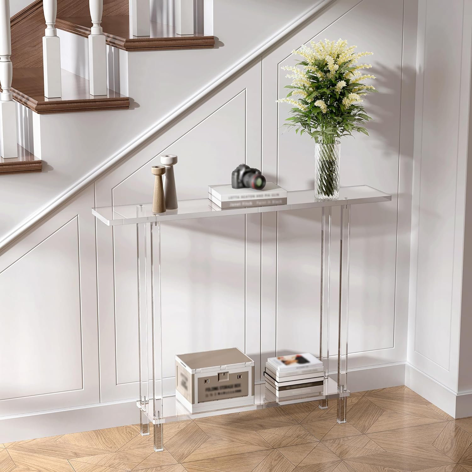 Orren Ellis Narrow Console Table for Entryway, 7.6" D x 39.4" W x 31.5 ...
