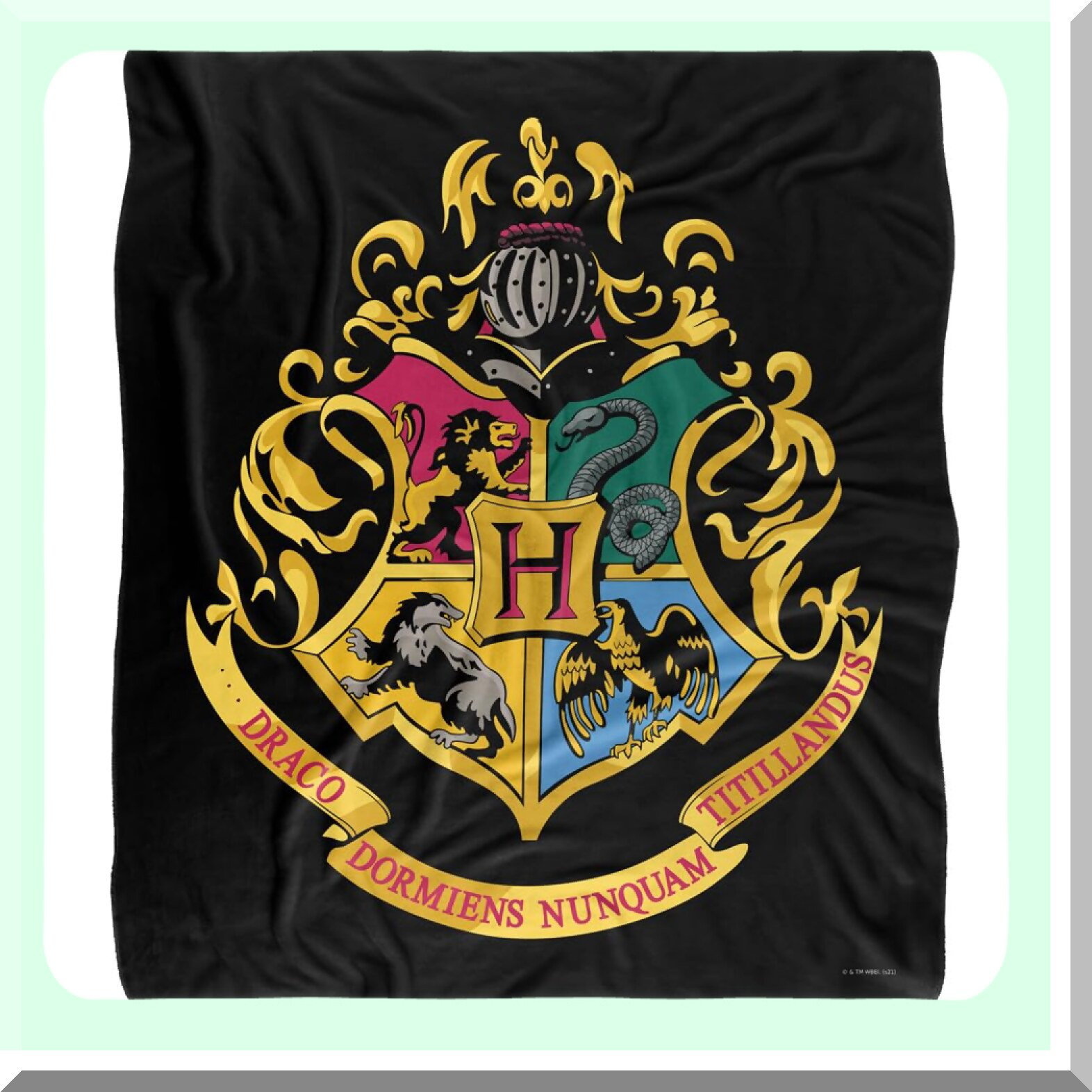 BRBCA Hogwarts Crest Silky Sherpa Throw - Super Soft Harry Potter ...