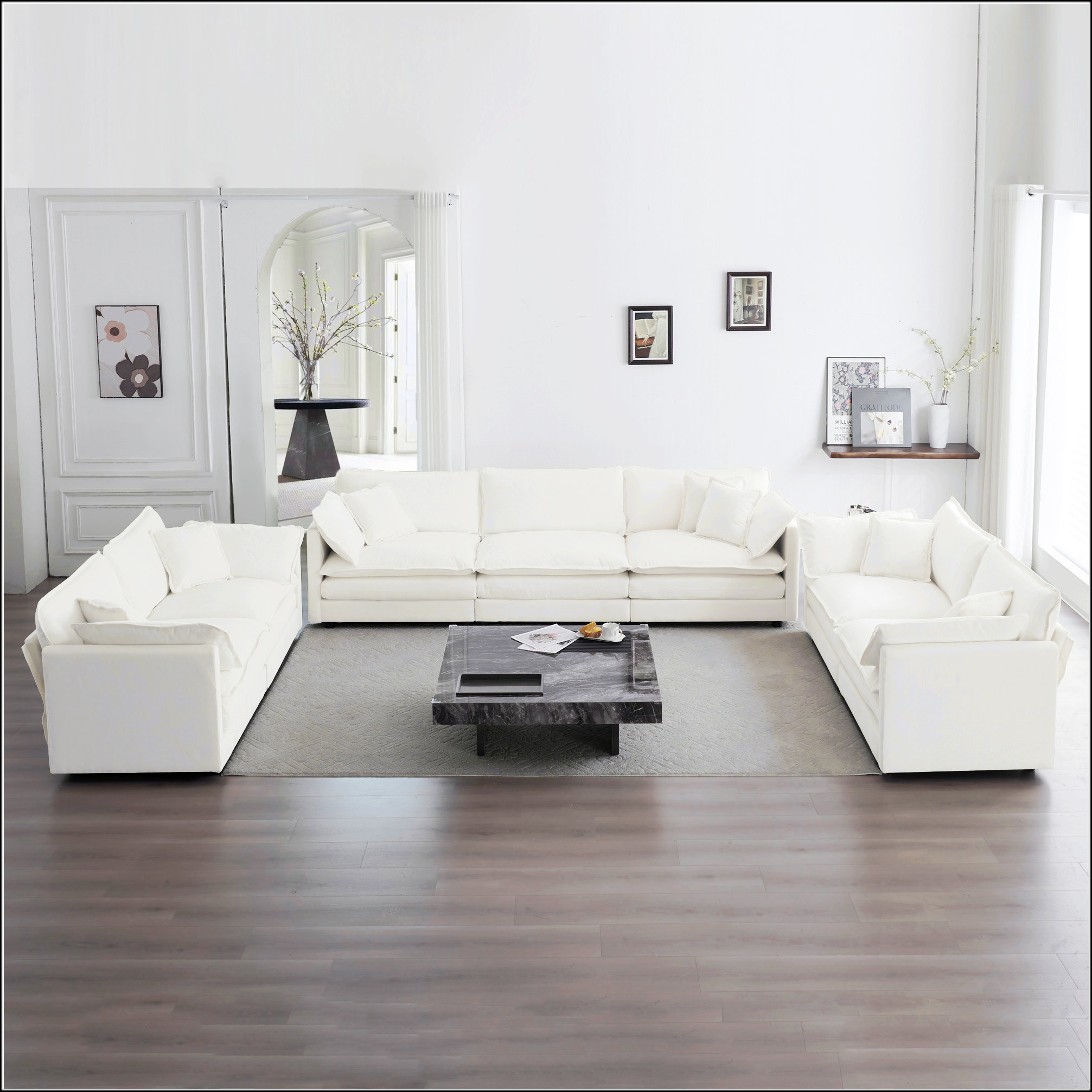 Hokku Designs 3 Piece Sofa Set Oversized Sofa Comfy Sofa Couch ...