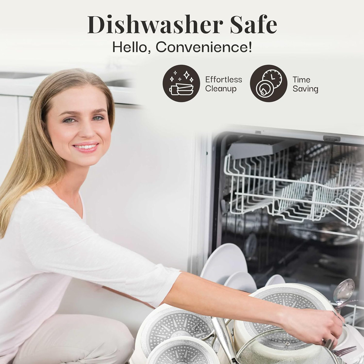 Gotham Steel Cream Hammered 15 Piece Nonstick Cookware Set with Cooking ...