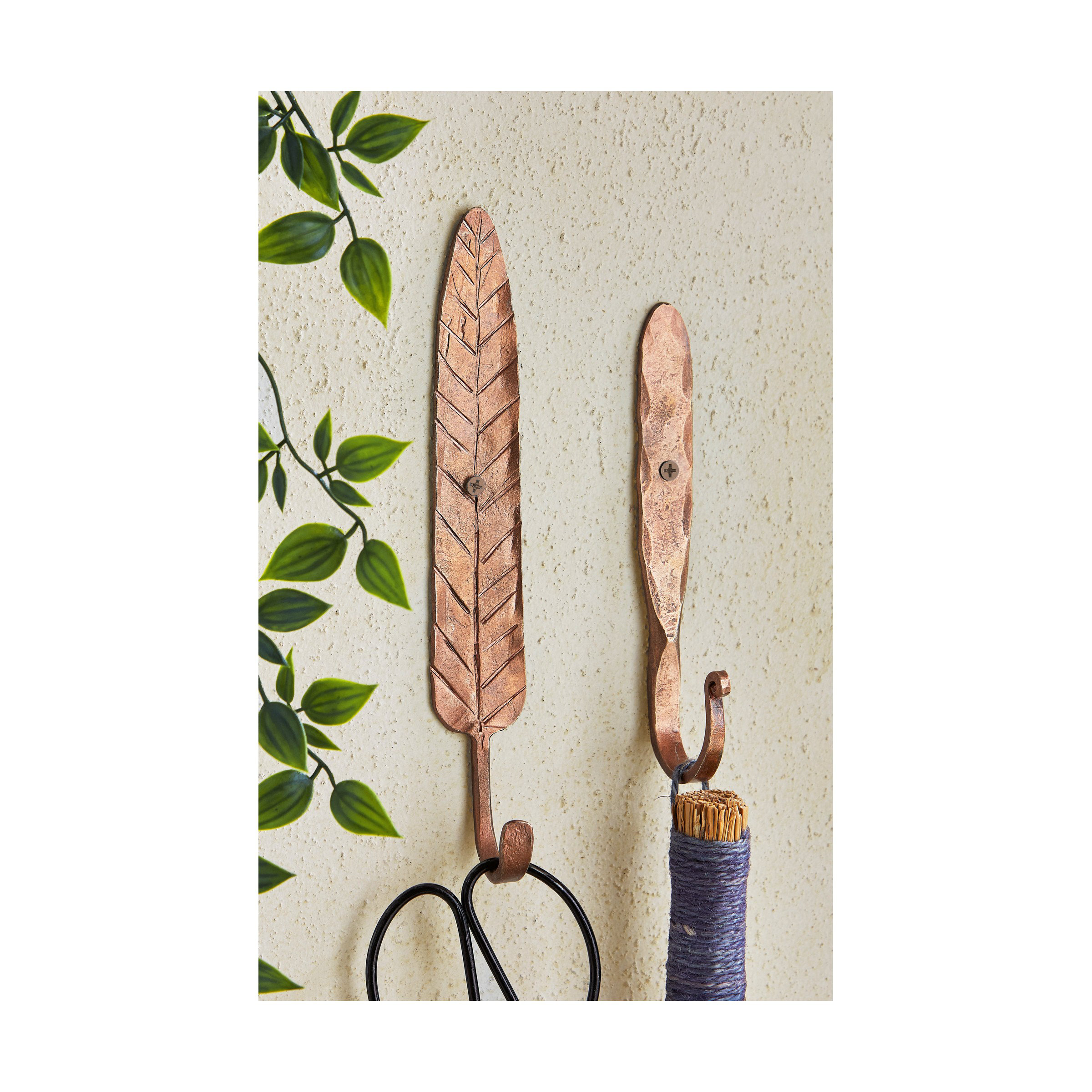 The Holiday Aisle® Forged Leaf Wall Hook | Wayfair