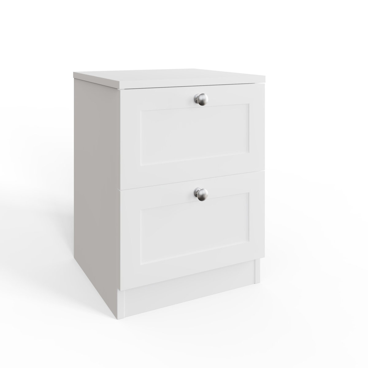 17 Stories Shabrie Shaker 2 Drawer Bedside Table Nightstand Matt White ...