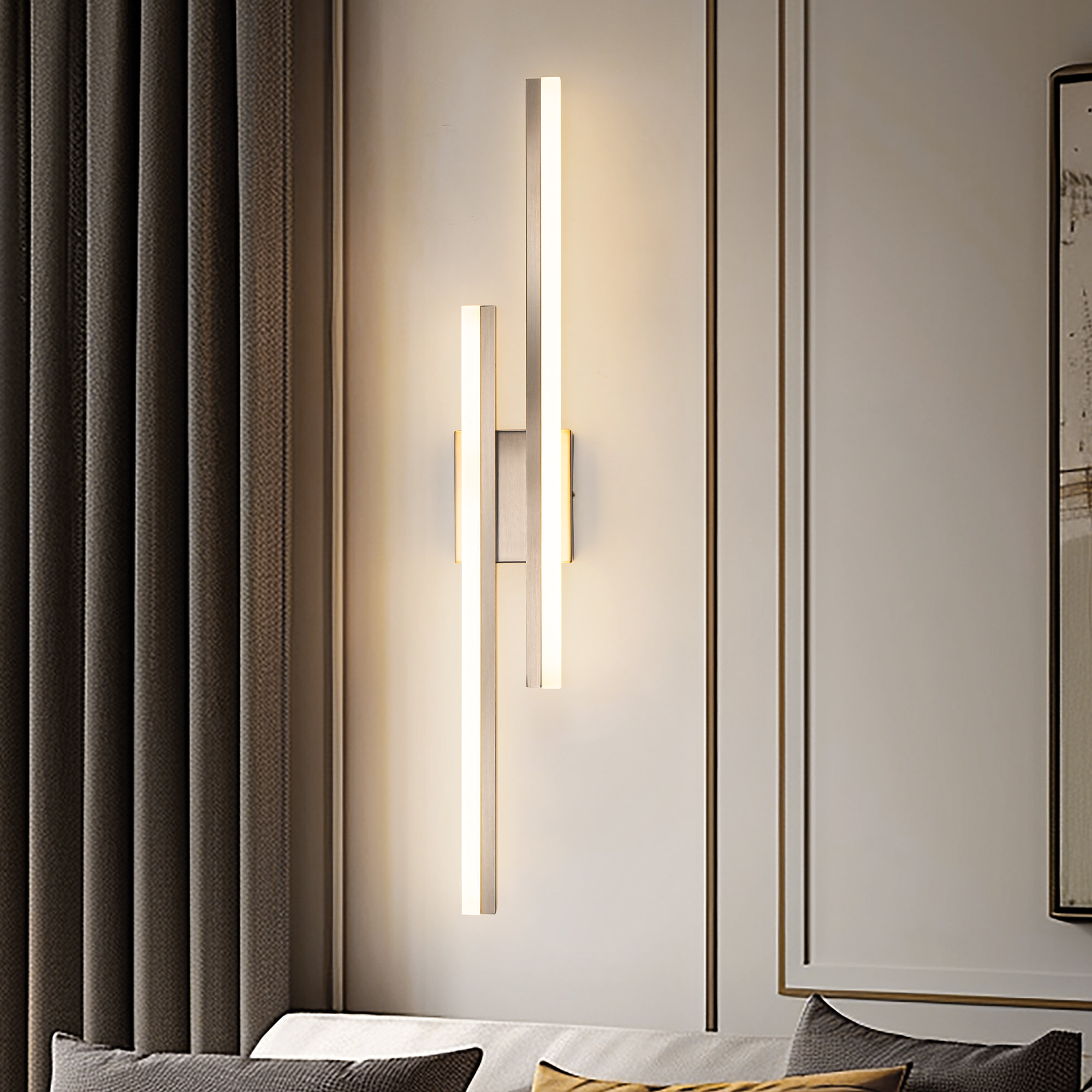 Wrought Studio 2-Light Minimalist LED Wall Sconce With Frosted Acrylic ...