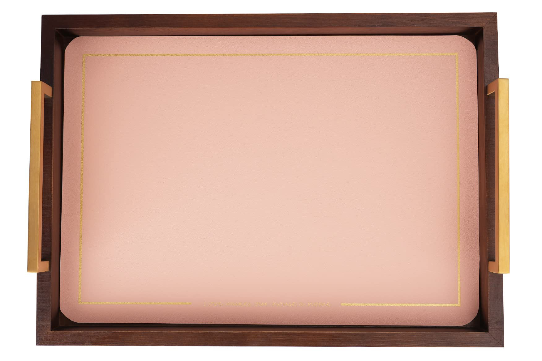 Latitude Run® 16.5'' Baby Pink Decorative Paulownia Wood Tray With ...