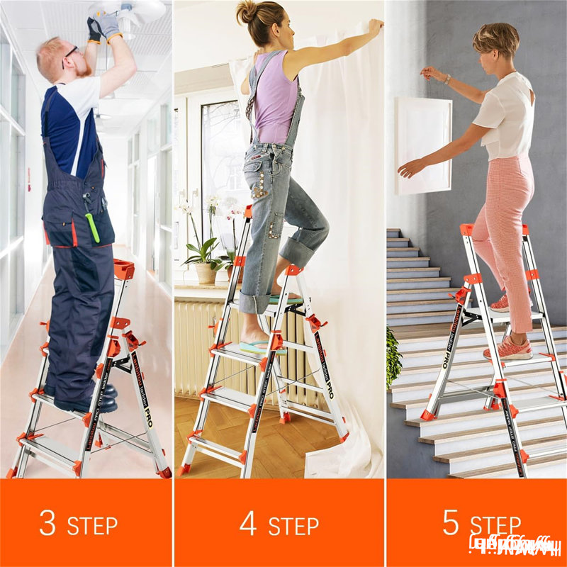 WFX Utility™ Aluminum 5 Step Ladder with Handrails | Wayfair