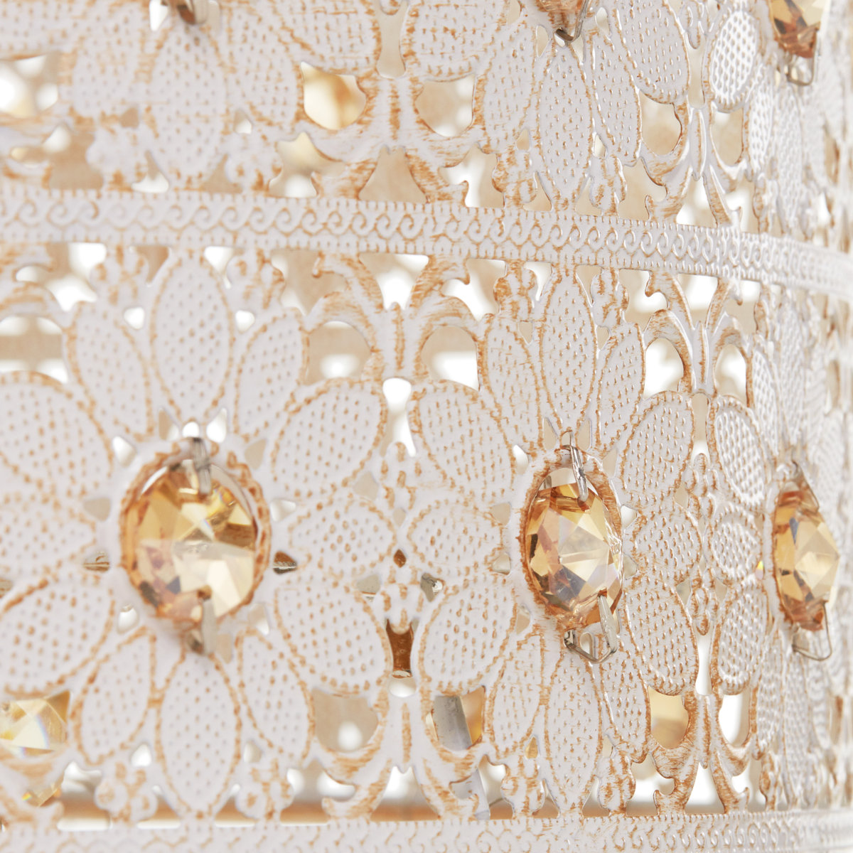 Willa Arlo™ Interiors 12.75"W Wedgeworth Champaign Jewels and White ...