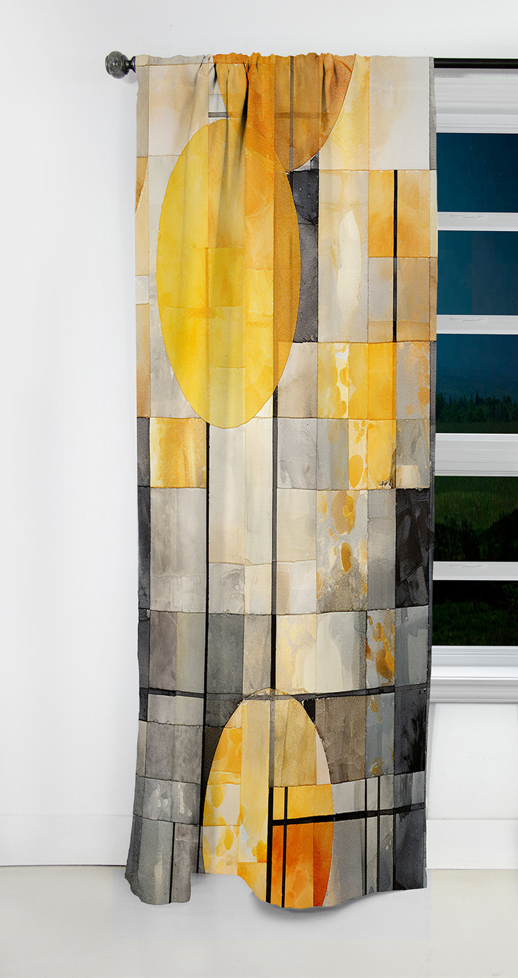 East Urban Home Piqua - Collages Abstract Blackout Curtain - 1 Panels ...