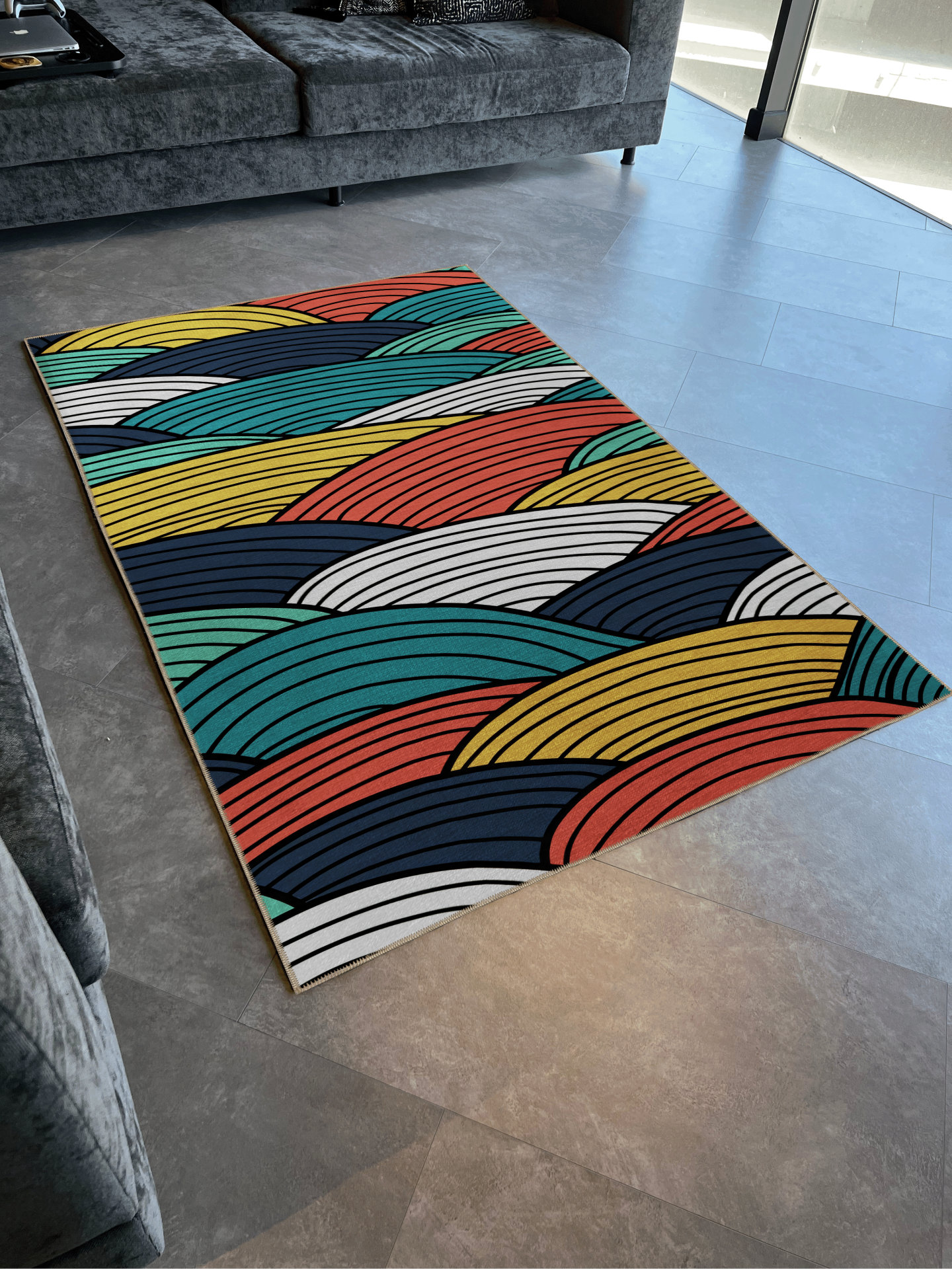 Orren Ellis Multi-Colored Wavy Spiral Fish Scale Patterned Creative ...