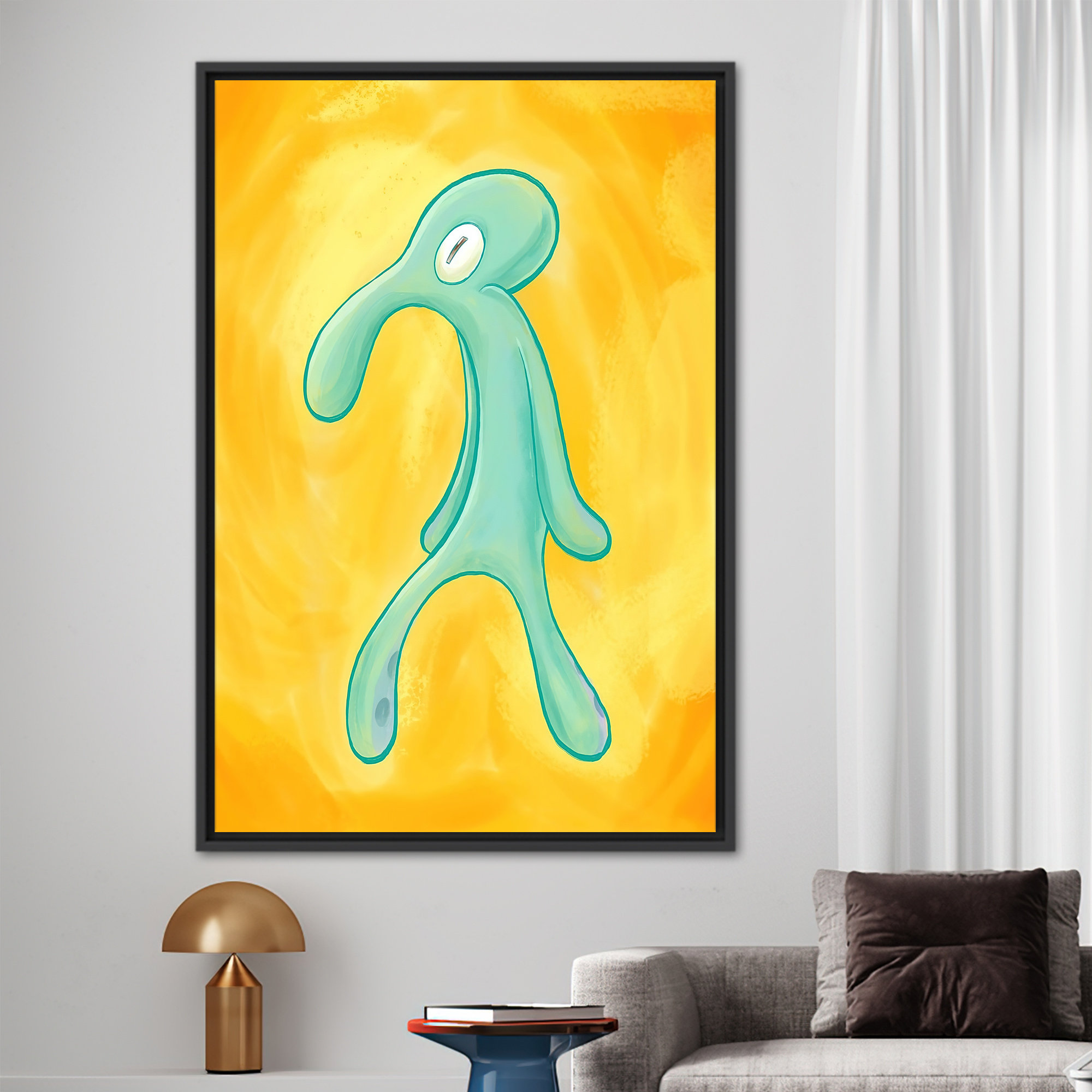 Happy Larry Squidward Bold and Brash Modern Abstract Canvas Wall Art ...