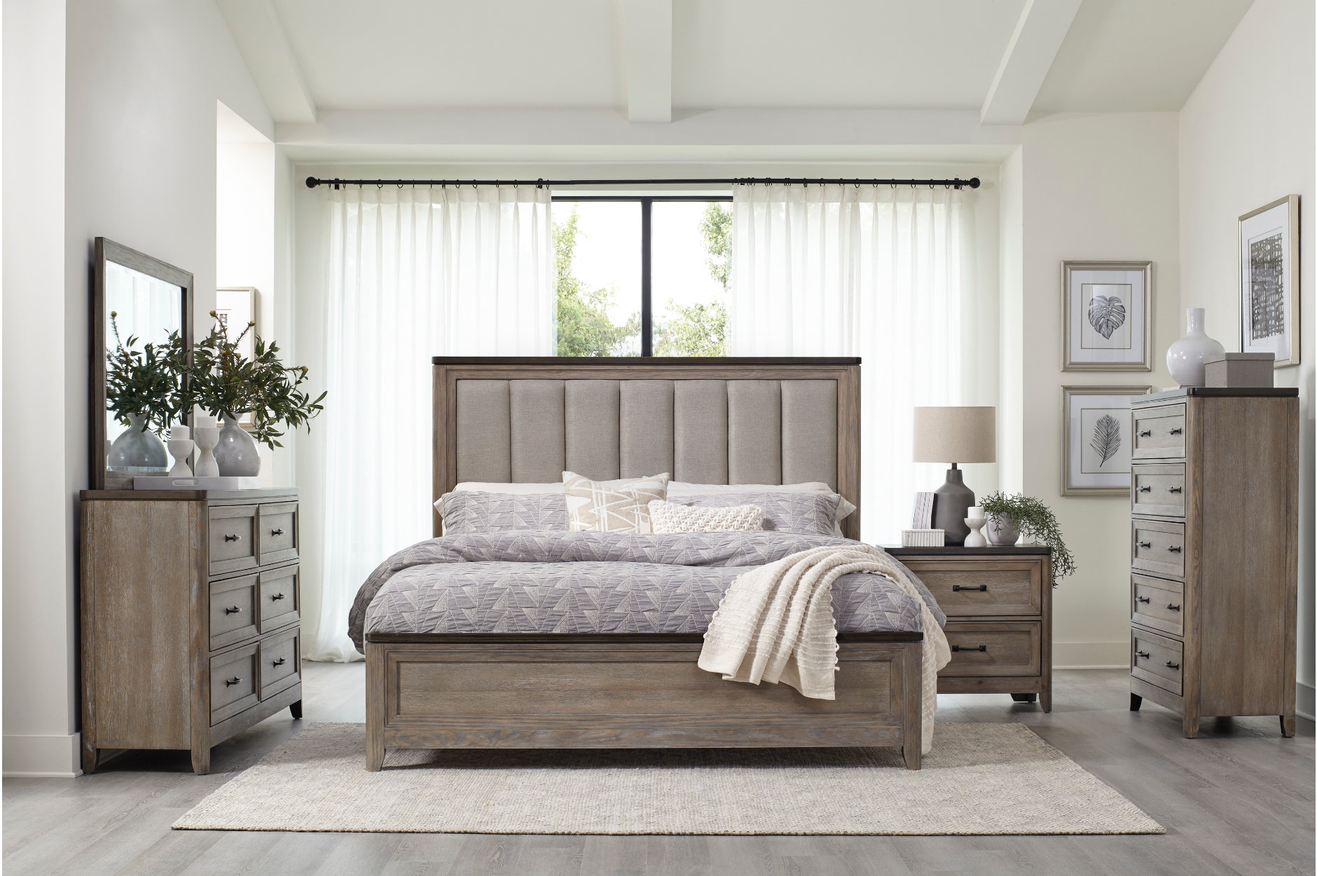 Rosalind Wheeler Meghan Bedroom Set 5 Piece: Bed, Dresser, Mirror ...