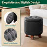 Winston Porter Upholstered Storage Ottoman Bench, PU Leather Button ...