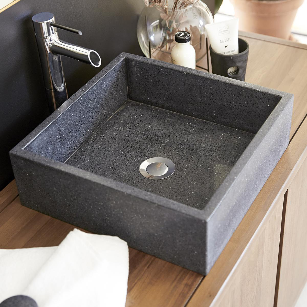 Tikamoon Vasque 4000mm L x 4000mm W Stone Square Sink with Overflow ...
