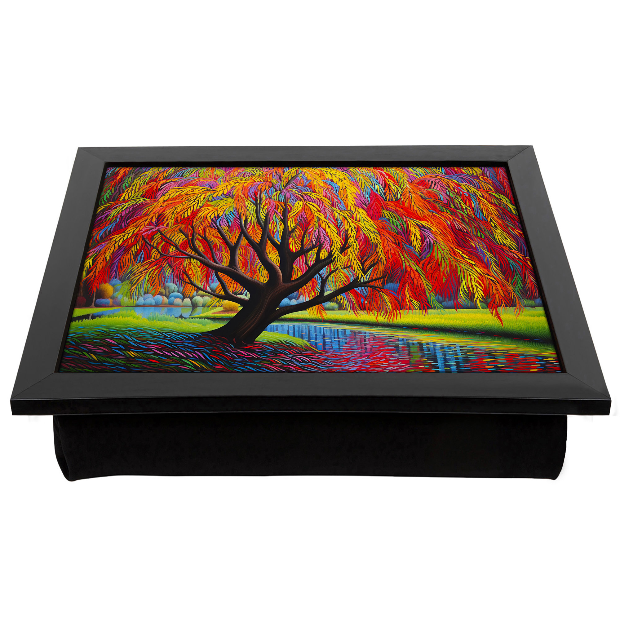 17 Stories Weeping Willow Op Art Lap Tray with Cushion | Wayfair.co.uk