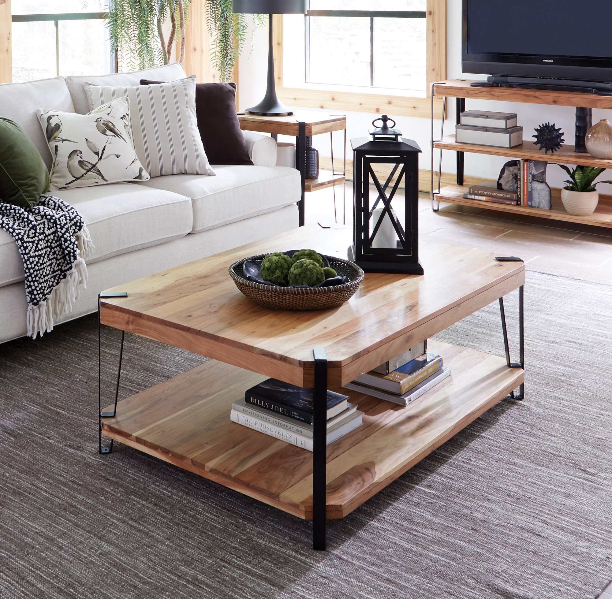 Union Rustic Tindal Industrial Modern Farmhouse Solid Wood Metal ...