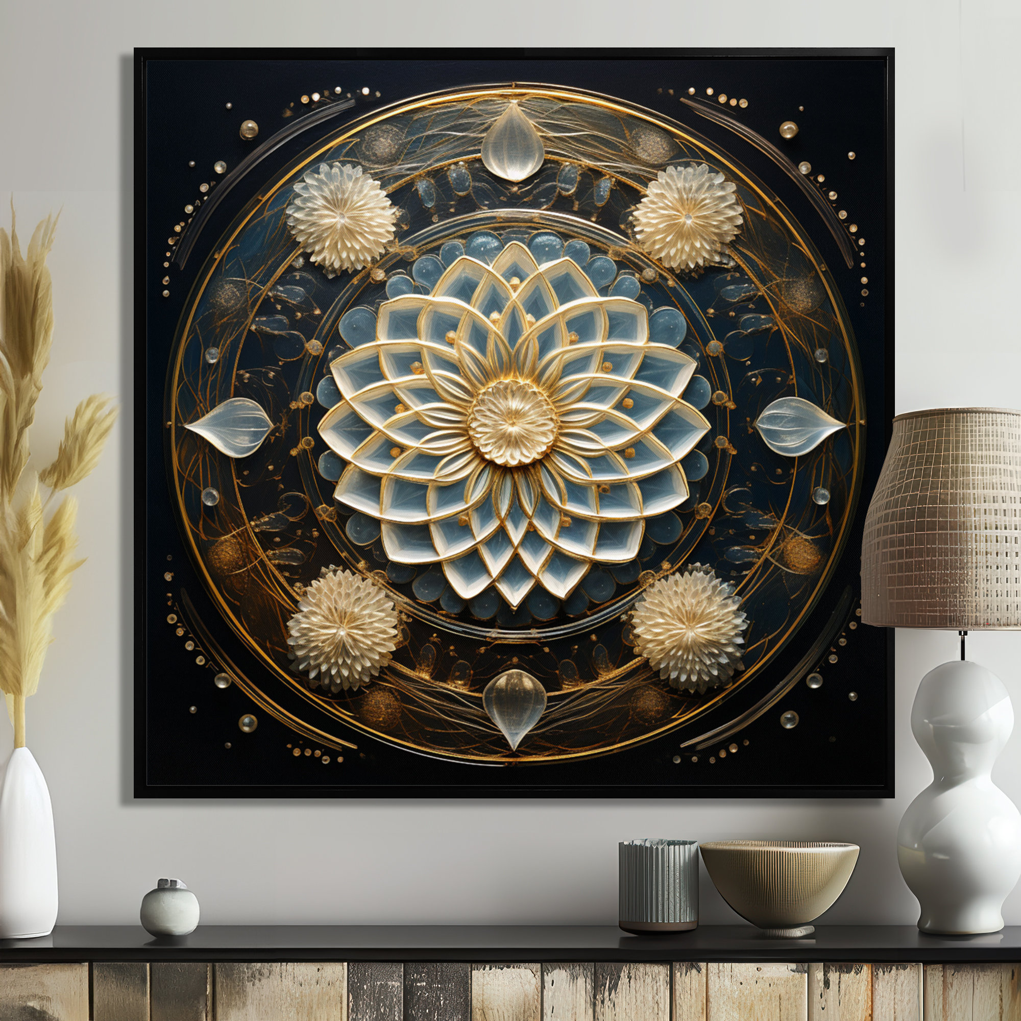 Dakota Fields Cosmic Flower Of Life - Boho Mandala Wall Art | Wayfair