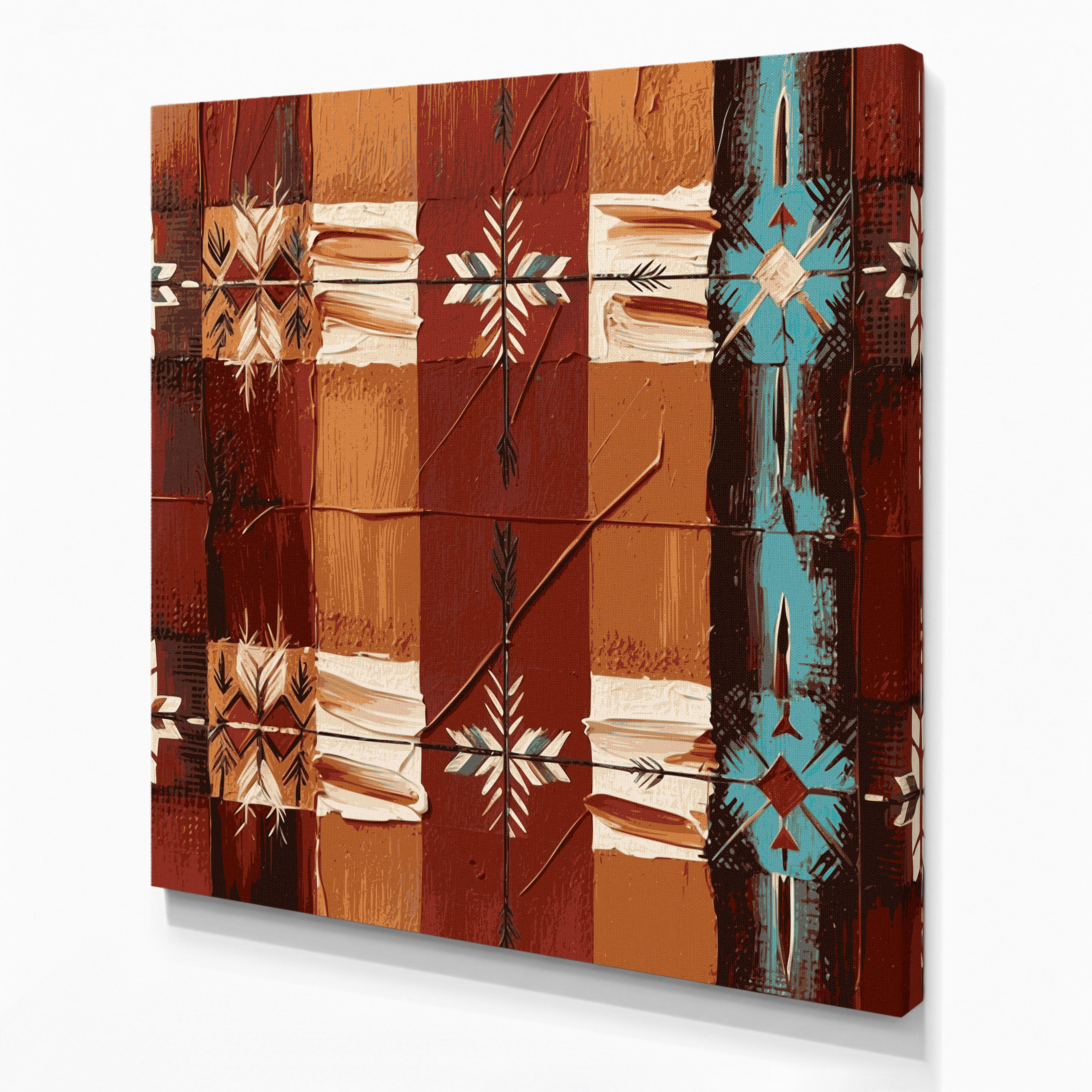 Union Rustic Southwestern Cowboy Buffalo Check 59 Brown Canvas Wall Art ...
