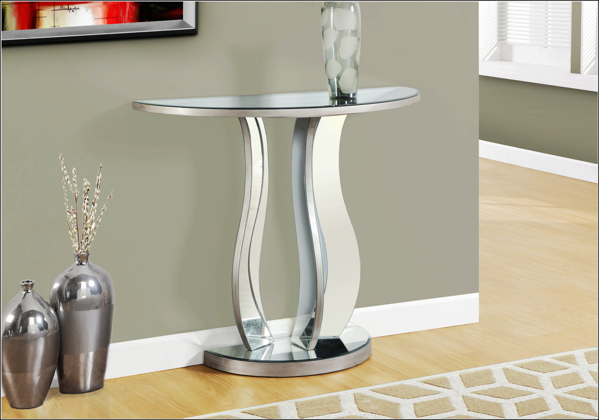Everly Quinn Charming Accent Table With Sparkling Mirror Finish And ...