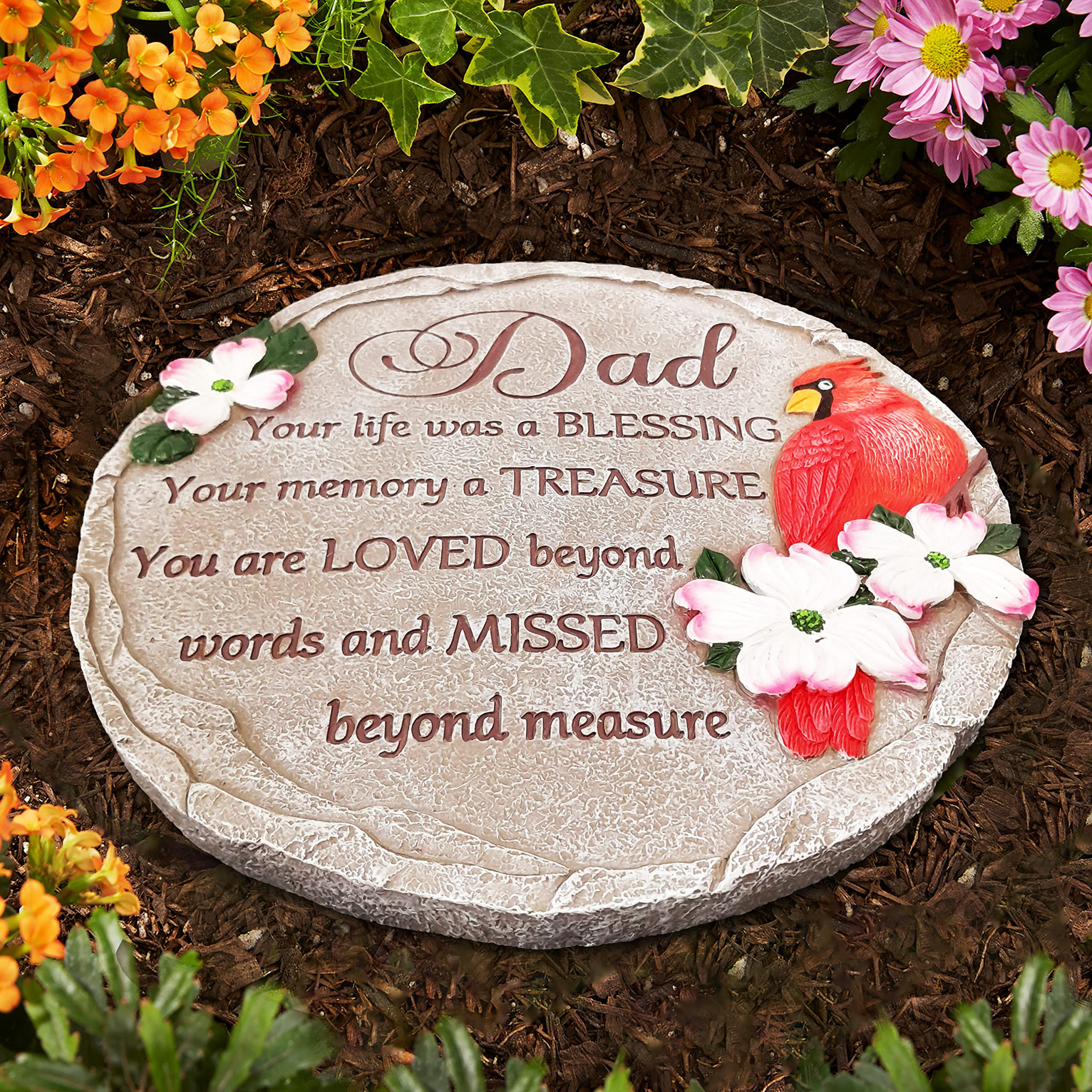 Ophelia & Co. Father Memorial Stone - Cardinal Memorial Garden Stone ...