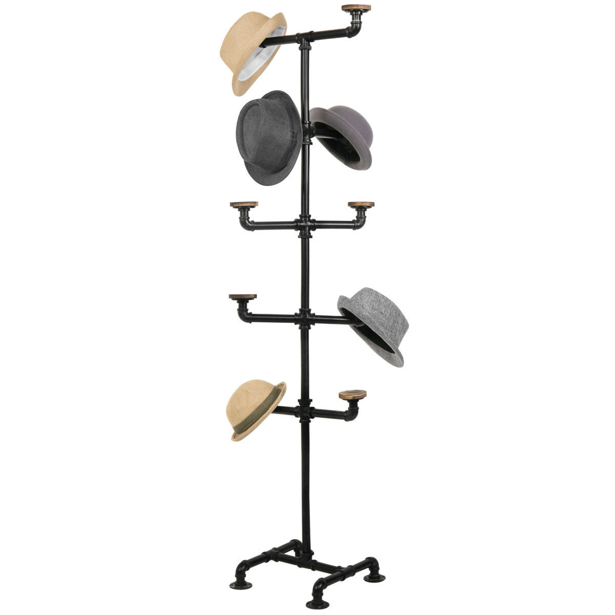 Williston Forge Areece 10 - Hook Freestanding Coat Rack in Black ...