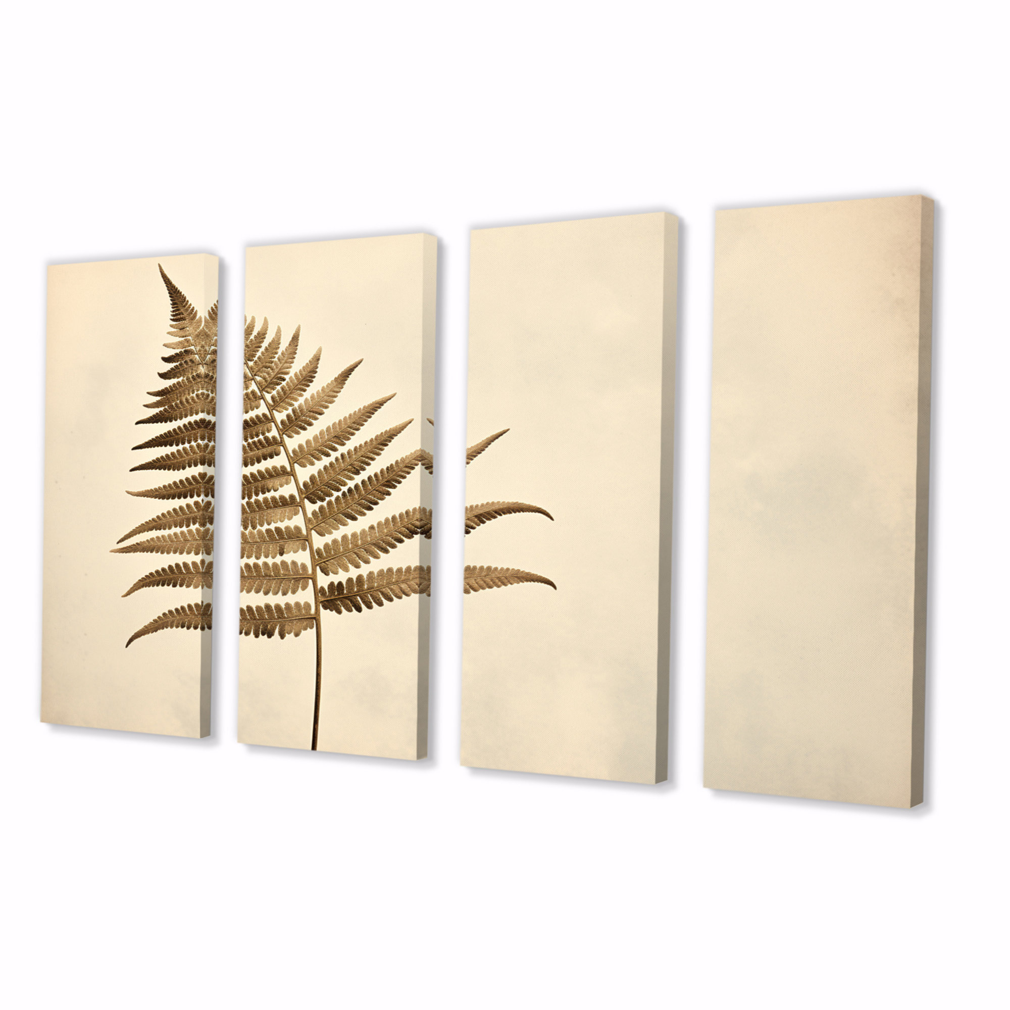 Design Art Beige Ferns Plant Timeless Elegance II - Floral Wall Art ...