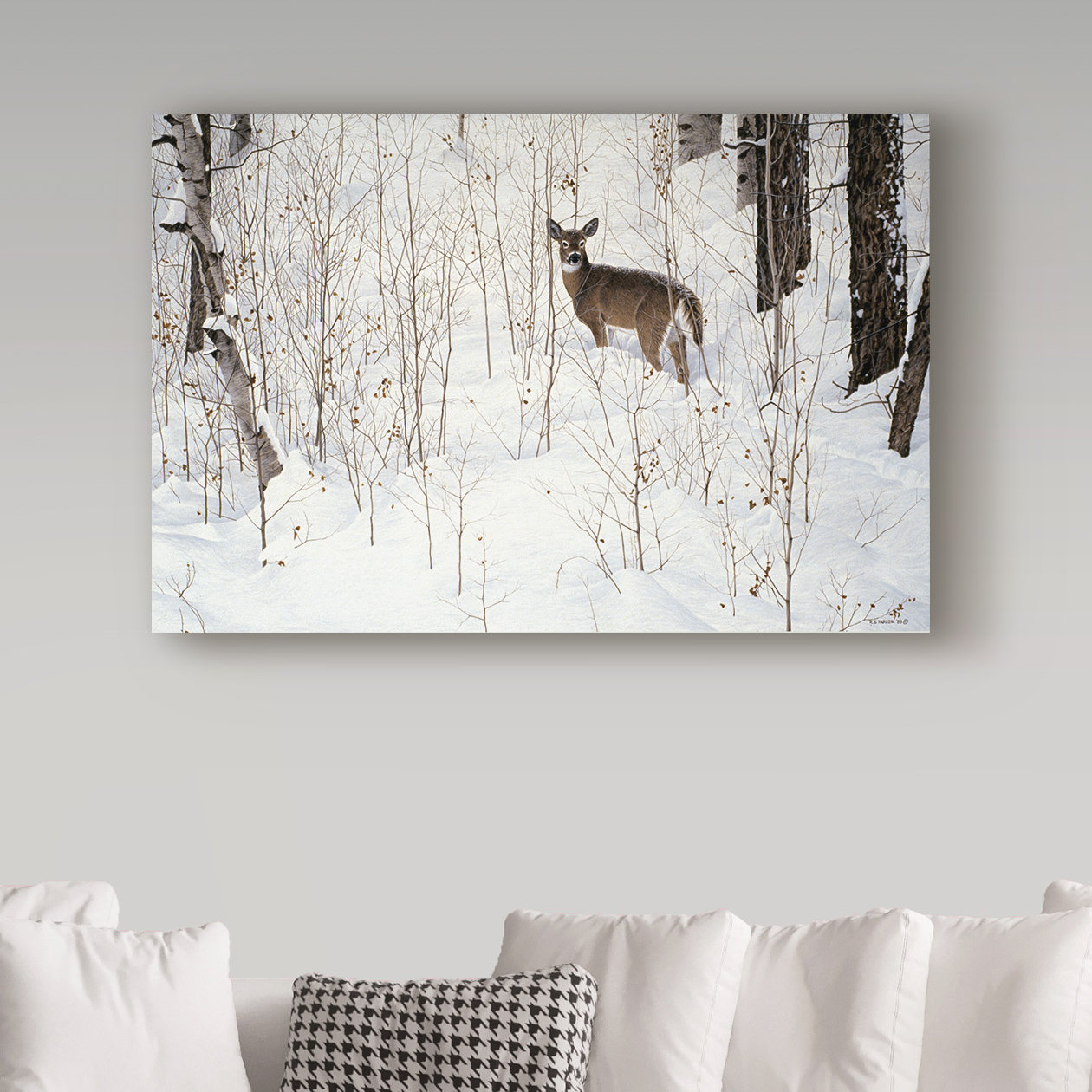 Trademark Fine Art 'Deep Snow Whitetail' Graphic Art Print on Wrapped ...