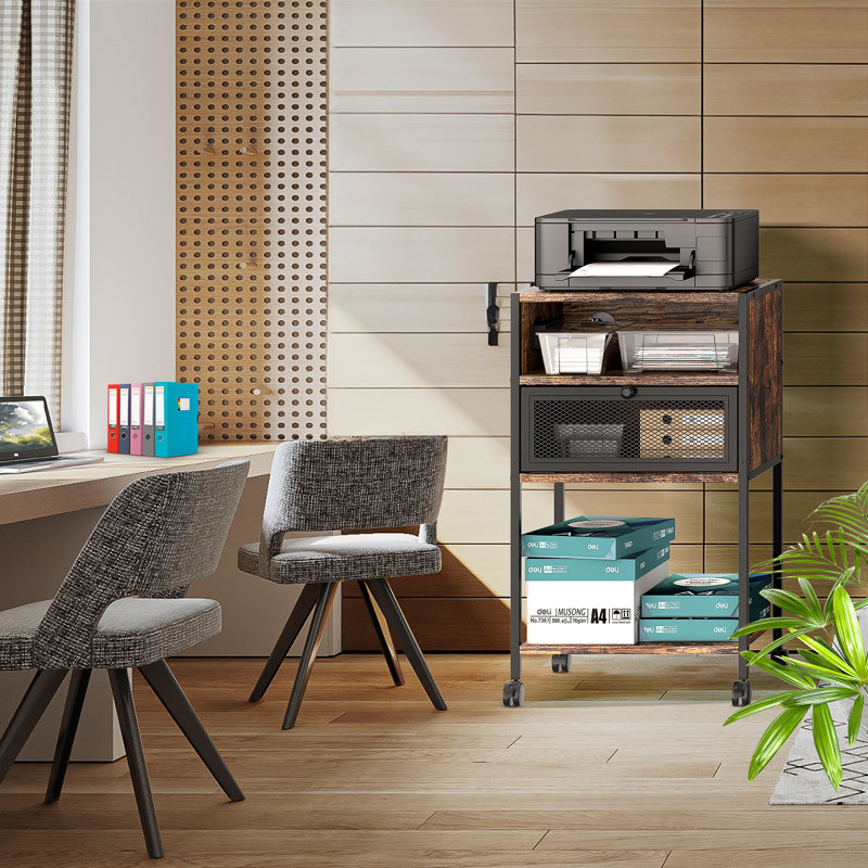 Poloma Printer Stand with Wheels Sofa End Table Nightstand with ...