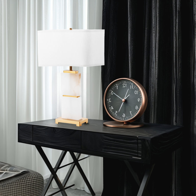 Mercer41 Tomarra Alabaster White Marble Table Lamp | Wayfair