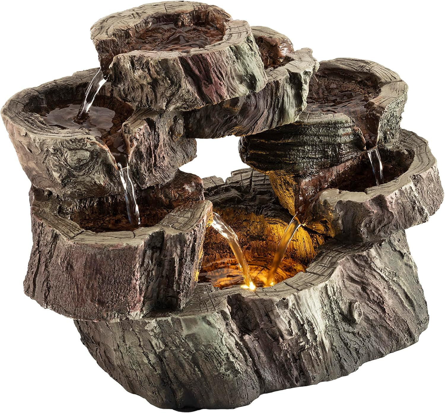 Ophelia & Co. Layered Tree Trunk Waterfall Fountain | Wayfair