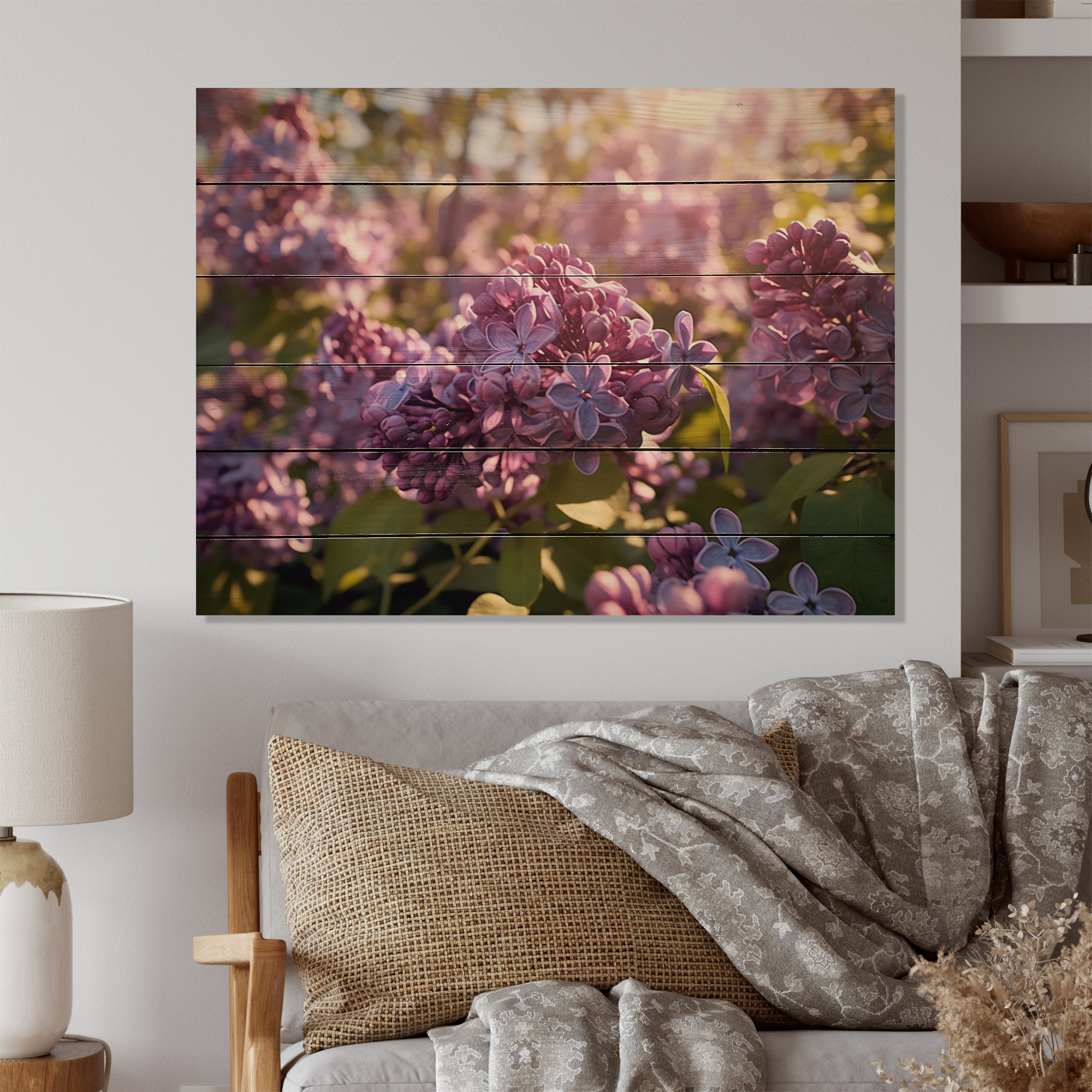 Latitude Run® Luckens Luckens Purple Lilac Fragrant Blossoms V On Wood ...