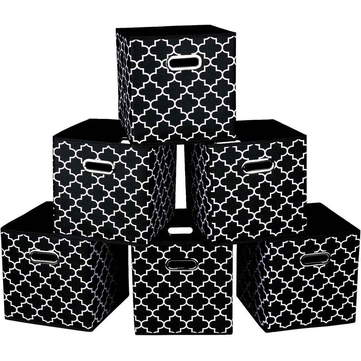 KINOFO Fabric Cloth Storage Bins,Fabric Cube Organizer With Dual ...