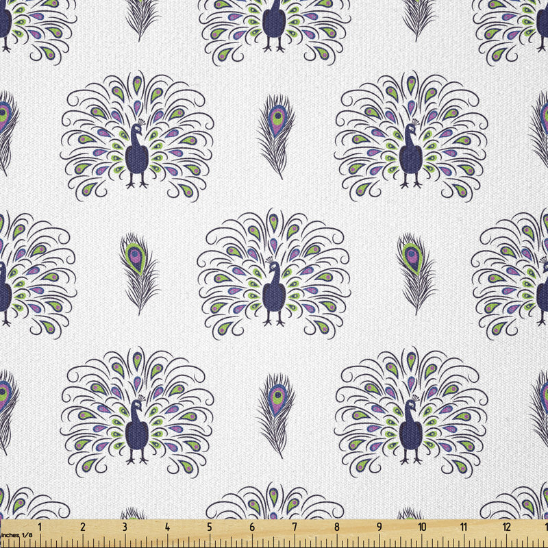 East Urban Home Cortell Peacock and Feathers Multi-Purpose Fabric ...