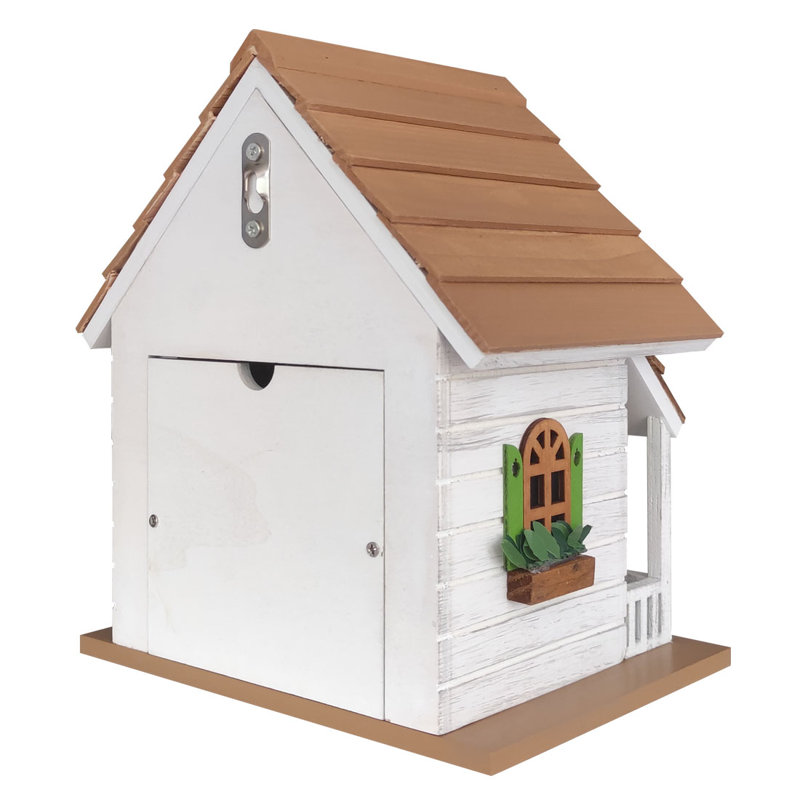 Home Bazaar Squirrel Cottage Birdhouse - White | Wayfair