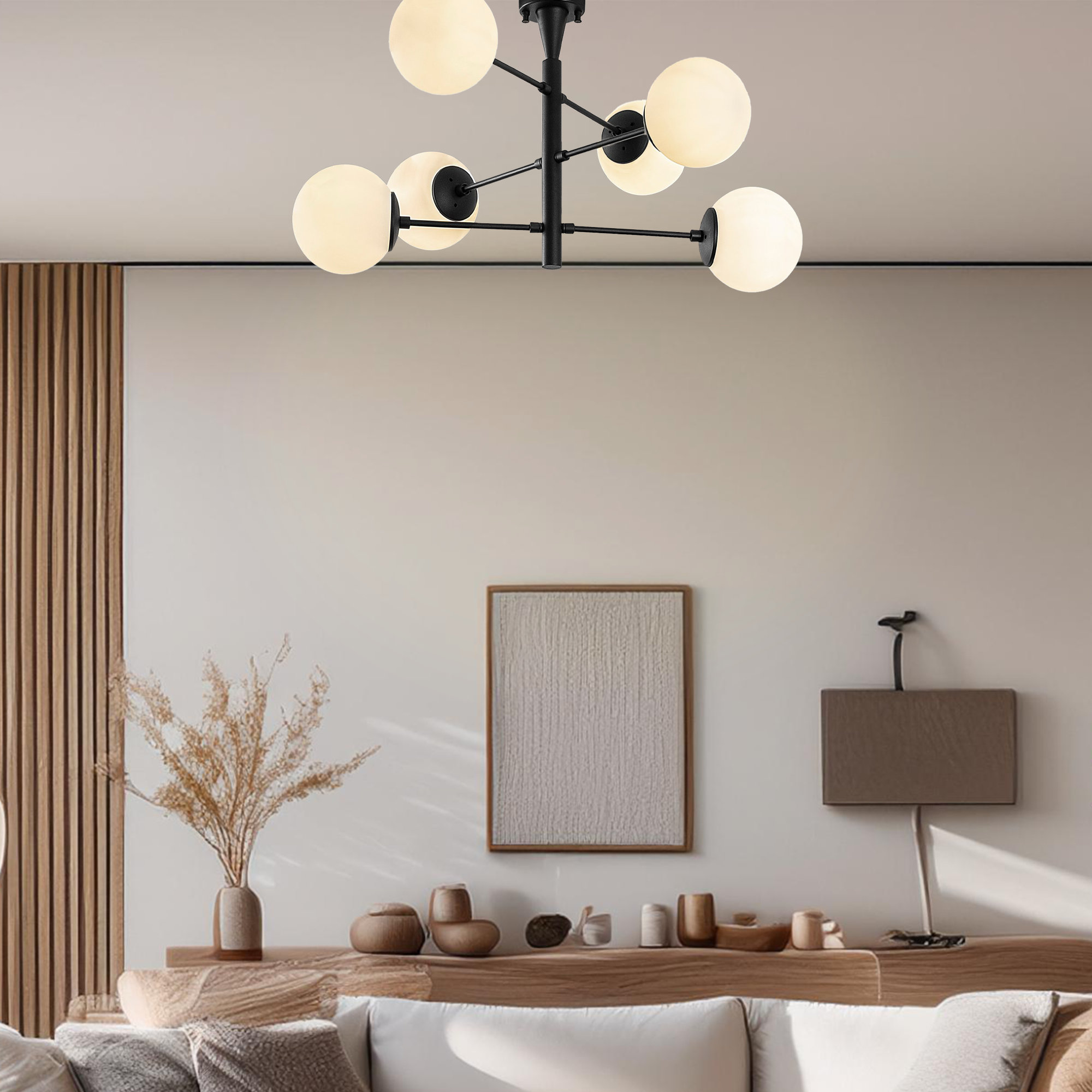 Corrigan Studio® 6 Lights Metal Body Sputnik Chandelier With Glass Cap ...