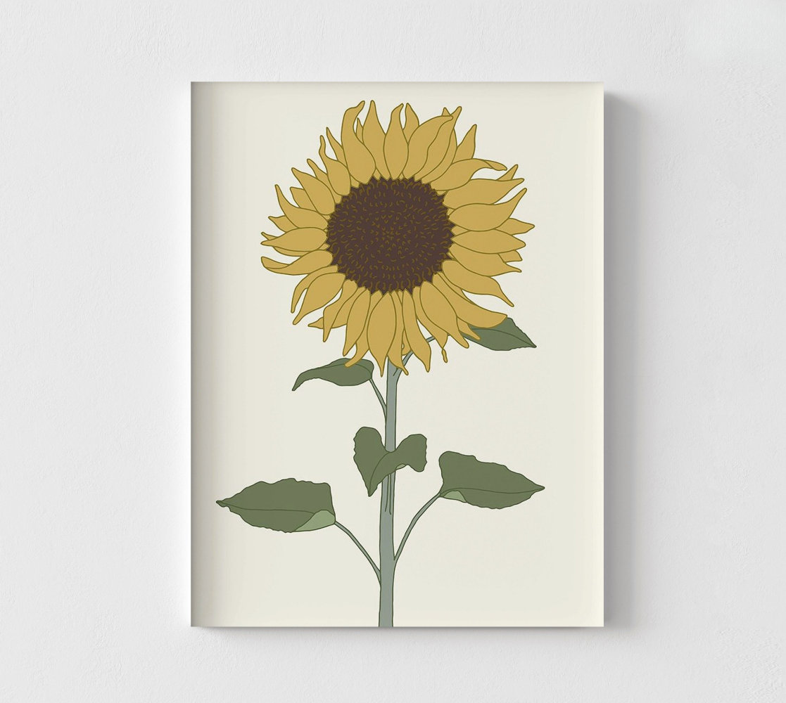 WeFrameArt Sunflower 1, Extra Large Yellow Floral Entryway Decor ...