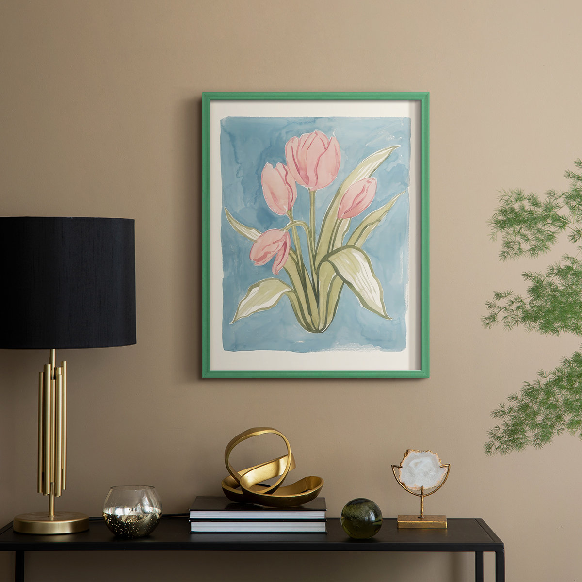 George Oliver Tulip Watercolor Sketch II Framed Print - Solid Wood ...