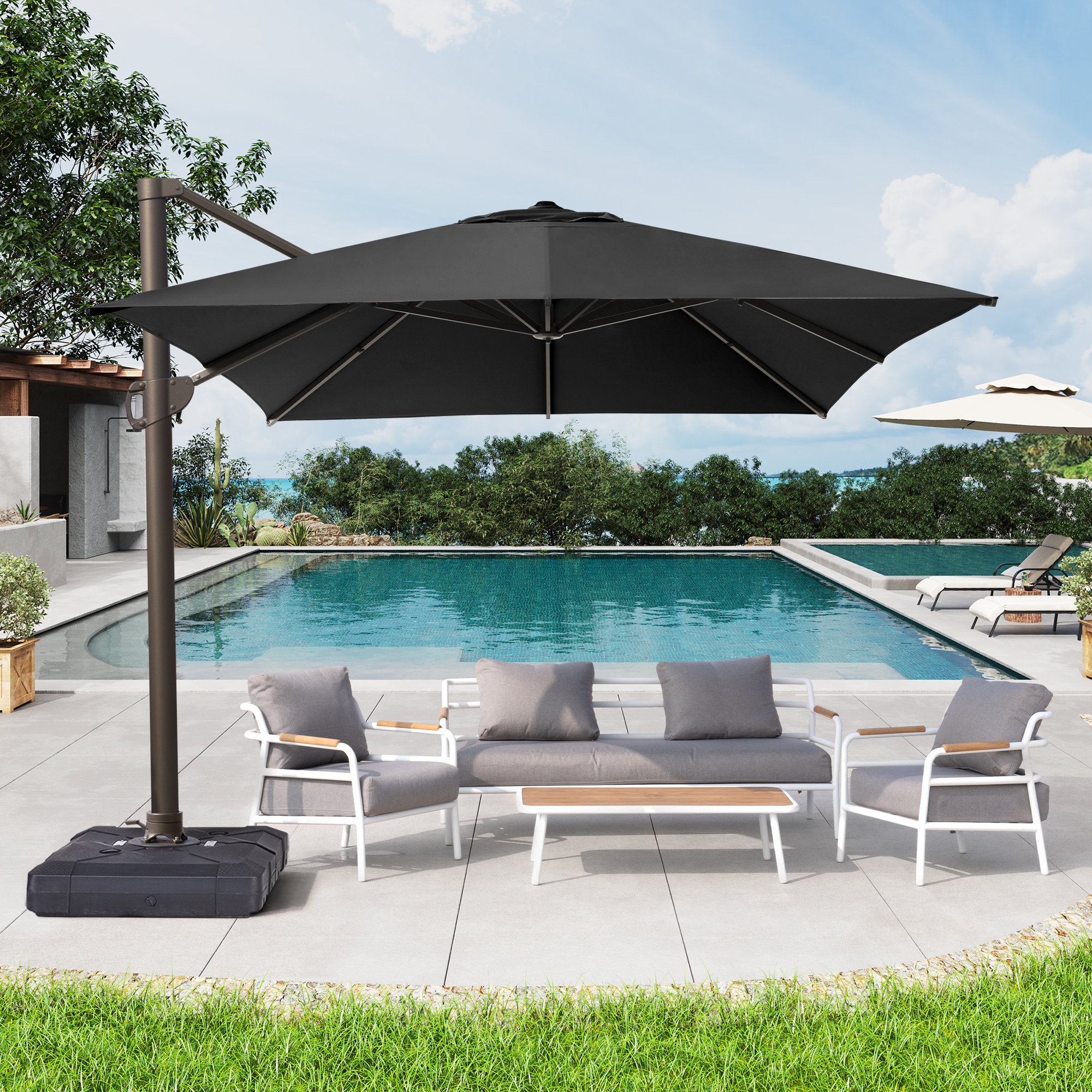 Arlmont & Co. Gaudenz 13*10 Ft Rectangle Cantilever Umbrella | Wayfair