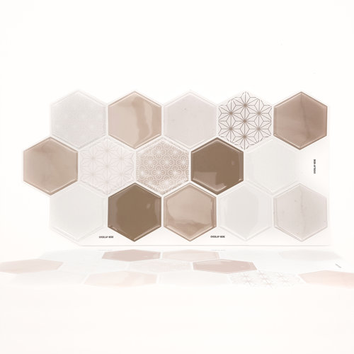 Walplus Honey Hexa 12.1'' W x 6.1'' L Gel Peel and Stick Mosaic Tile ...