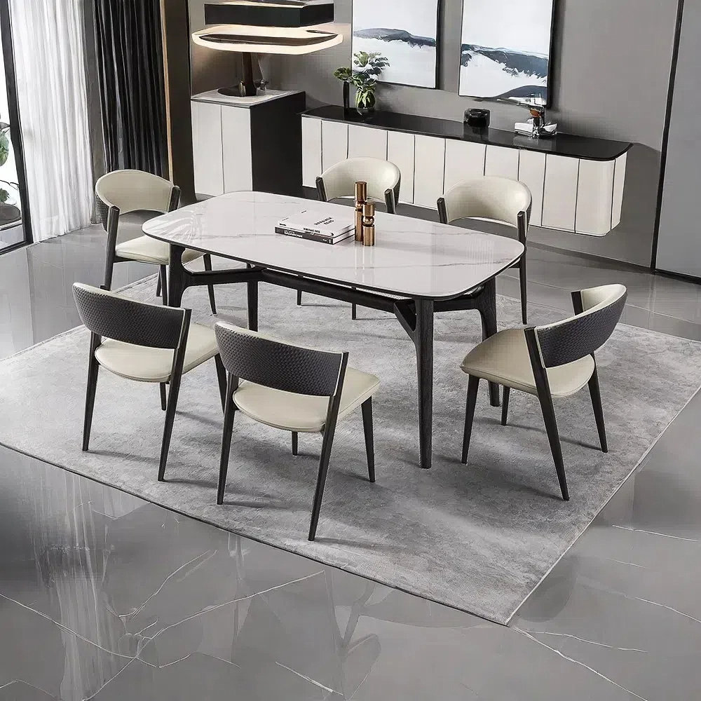 ComfySofa.s Smooth rock plate dining table and chair set | Wayfair