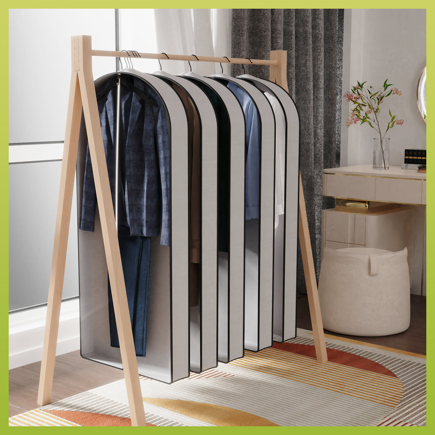 Rebrilliant 60" Garment Bags with 4" Gussets, Clear Garment Covers for ...