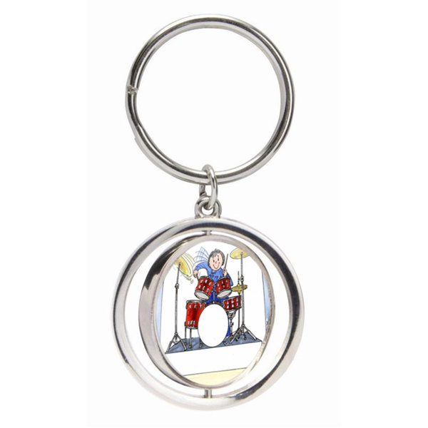 Printed Perfection Personalized Drummer - female Small Spinning Key ...