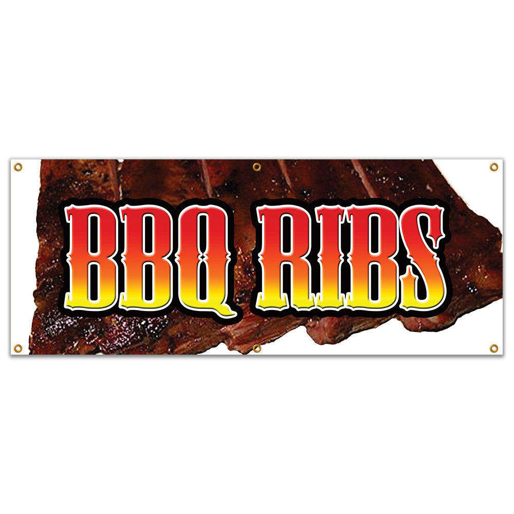 SignMission BBQ Ribs Banner Sign | Wayfair