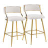 George Oliver Padded Cushion Metal Legs Modern Bar Stool Set of 2 ...