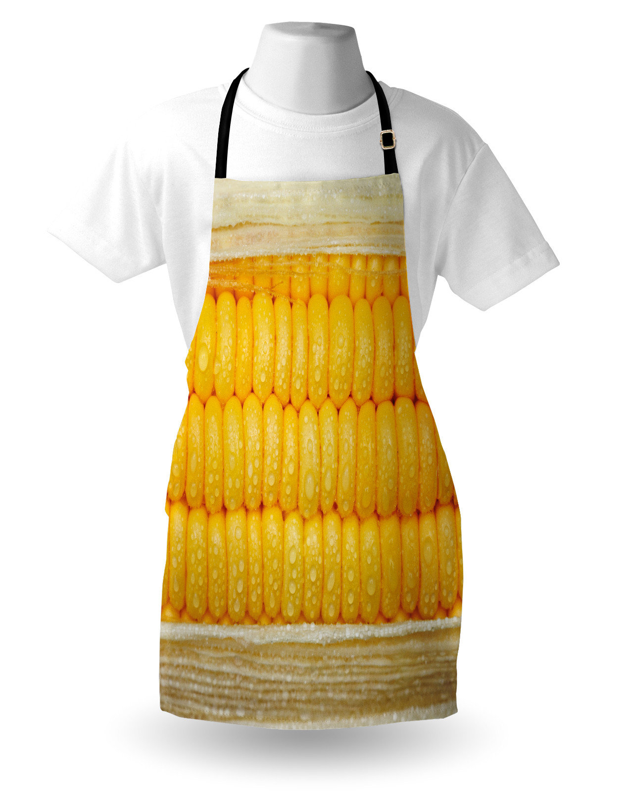 East Urban Home Food Art Apron Unisex, Corn Stem with Raindrops, Adult ...